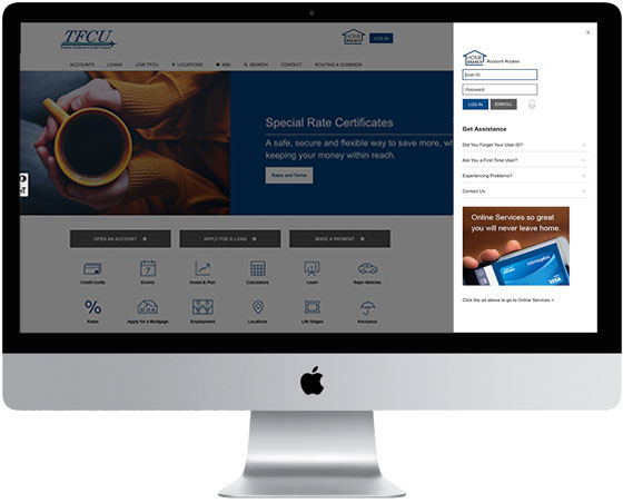 TFCU-Home-Branch-iMac-Login-C | Tinker Federal Credit Union